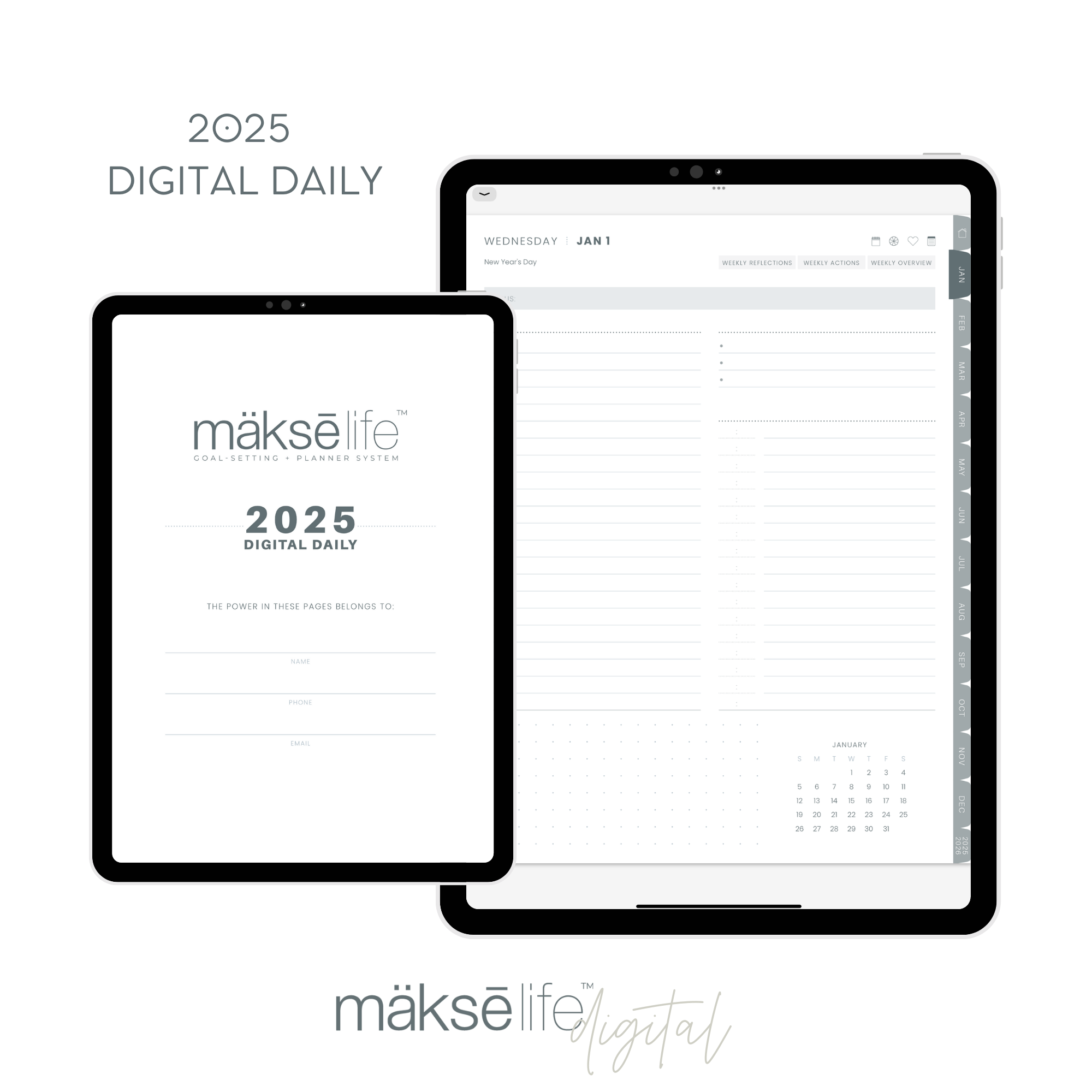 2025 Digital Goal-Setting + Daily Planner – MakseLife