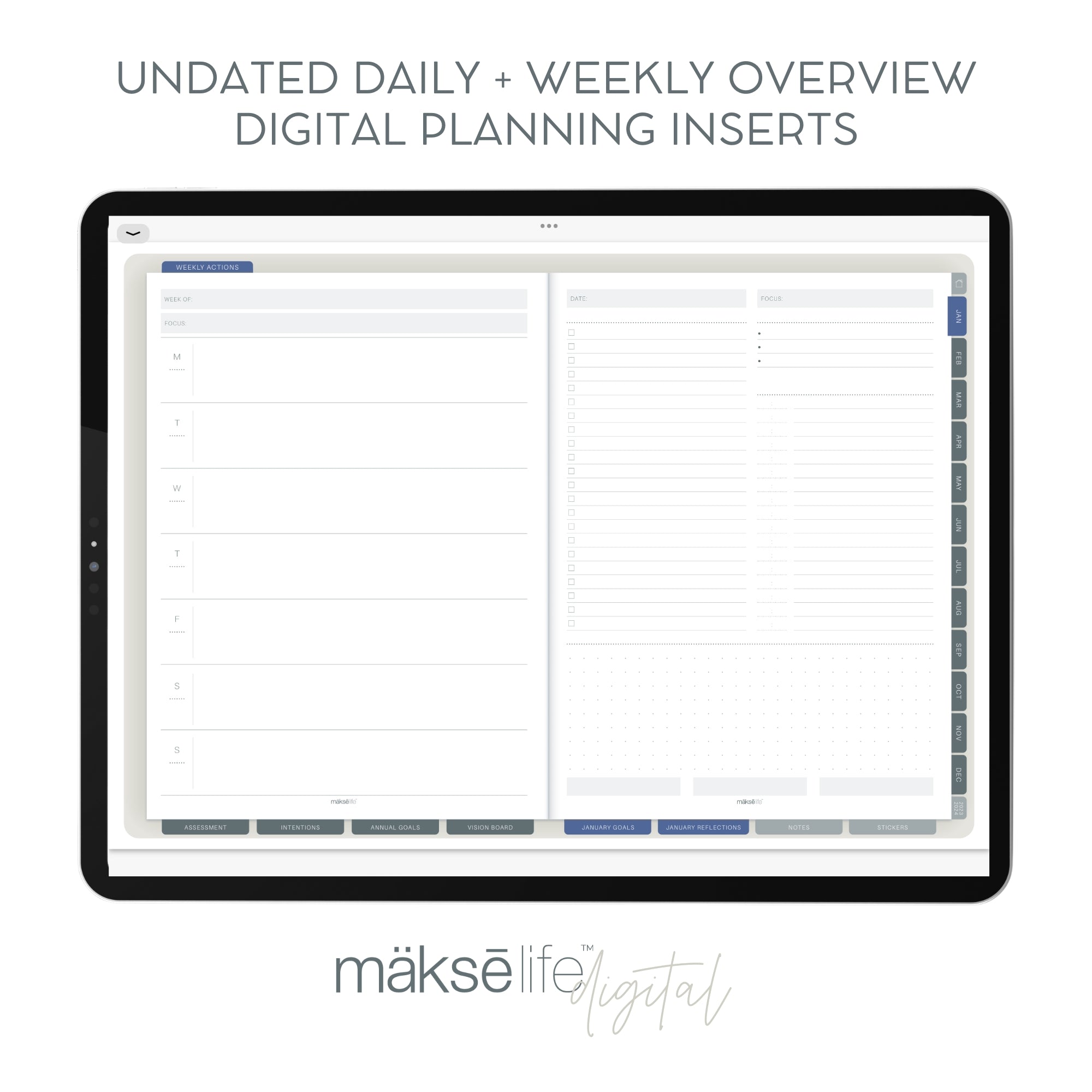 Digital Planning Inserts - Weekly Overview & Daily Pages – MakseLife