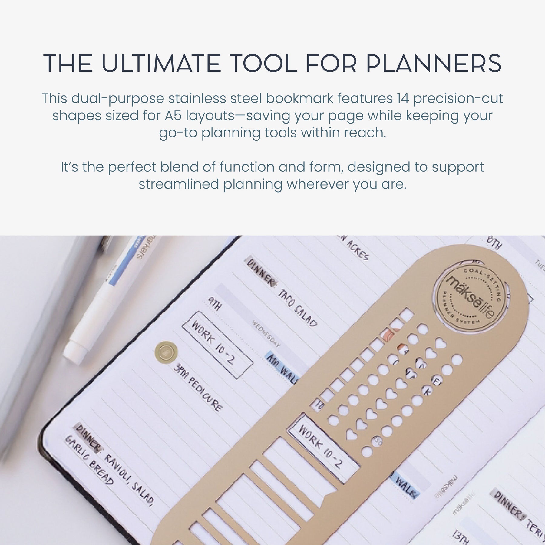 Stainless Steel Stencil Bookmark for Planners and Journals – MakseLife