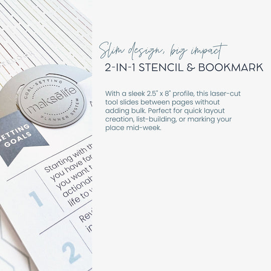Stainless Steel Stencil Bookmark for Planners and Journals – MakseLife