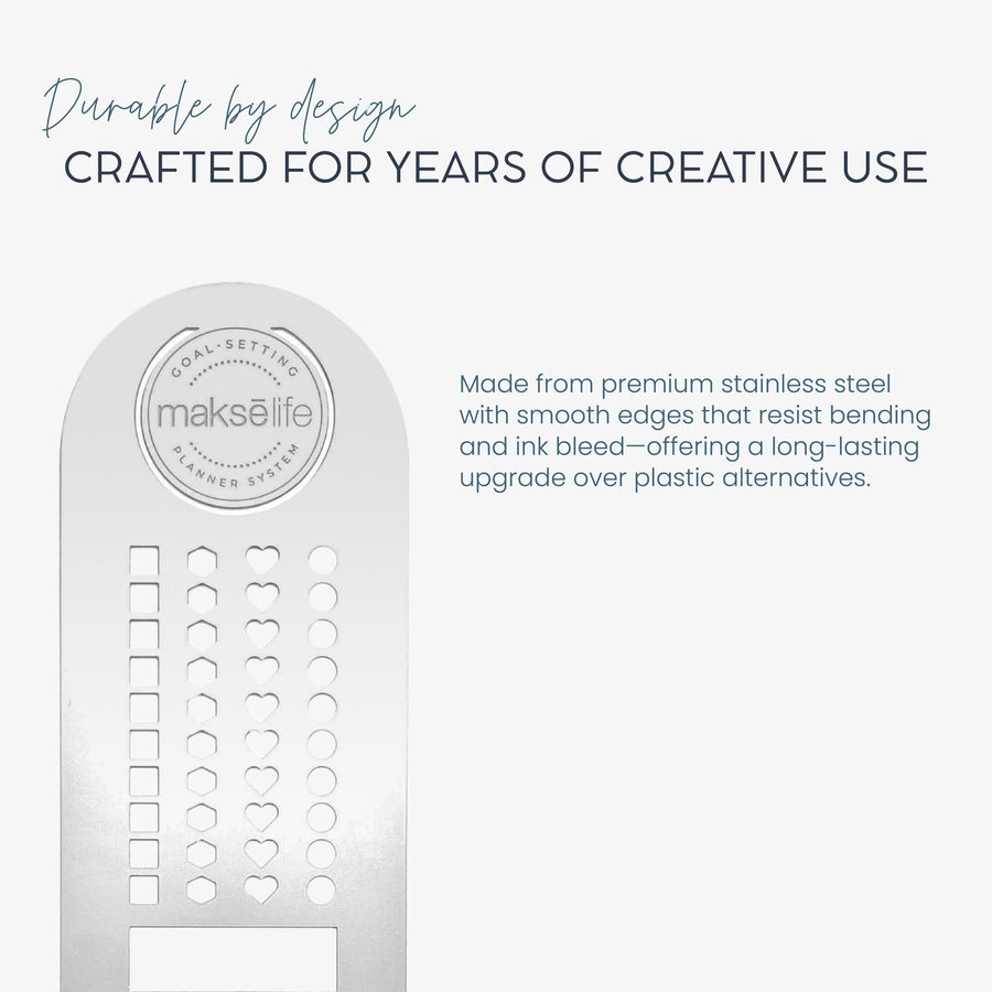Stainless Steel Stencil Bookmark for Planners and Journals – MakseLife